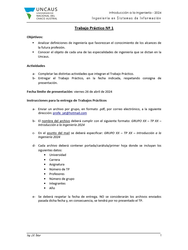 TP1: Introducción a la Ingeniería | PDF | Ingeniería | Informática