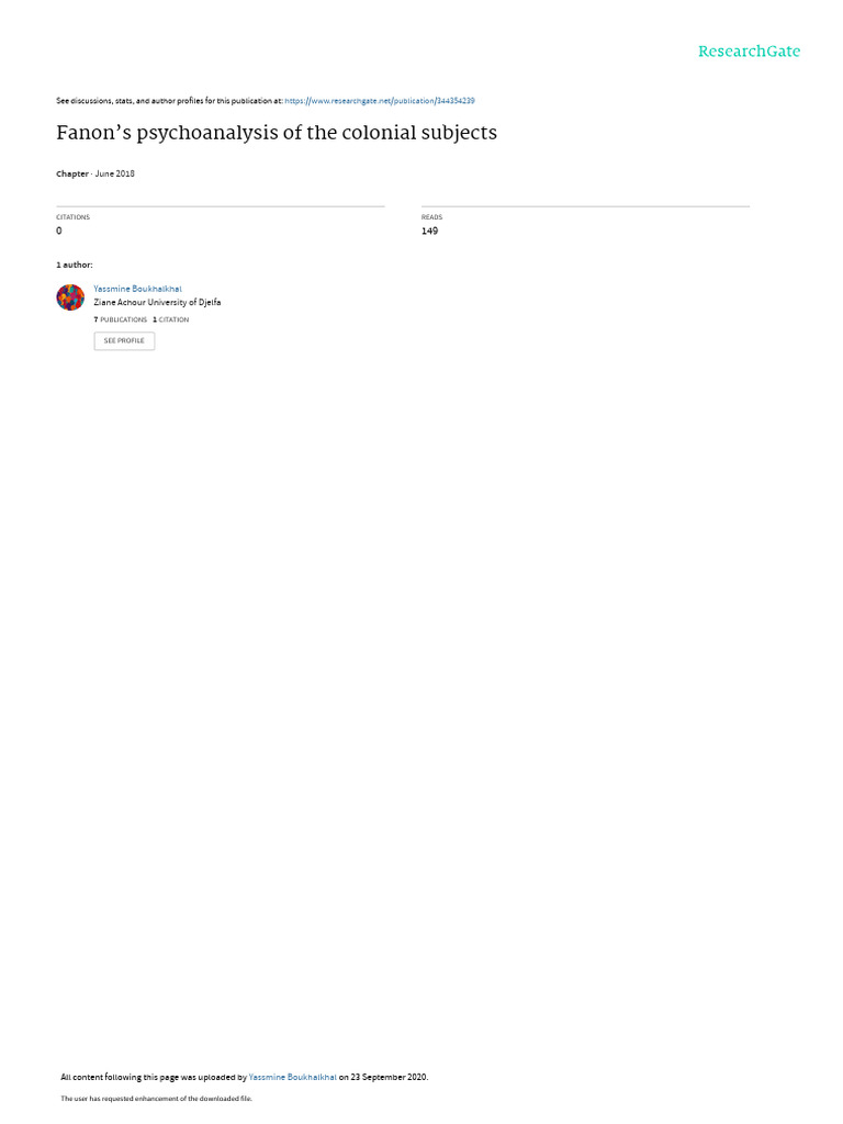 Boukha LK Hal Yass Mine | PDF | Id | Frantz Fanon