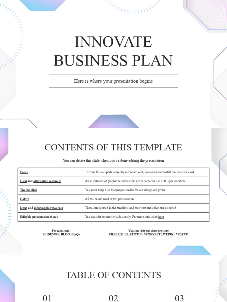 Innovate Business Plan by Slidesgo | PDF | Marketing | Business Model