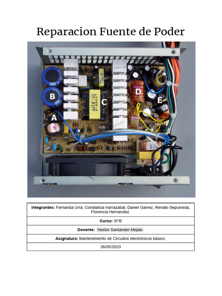Informe Reparación Fuente de Poder | PDF