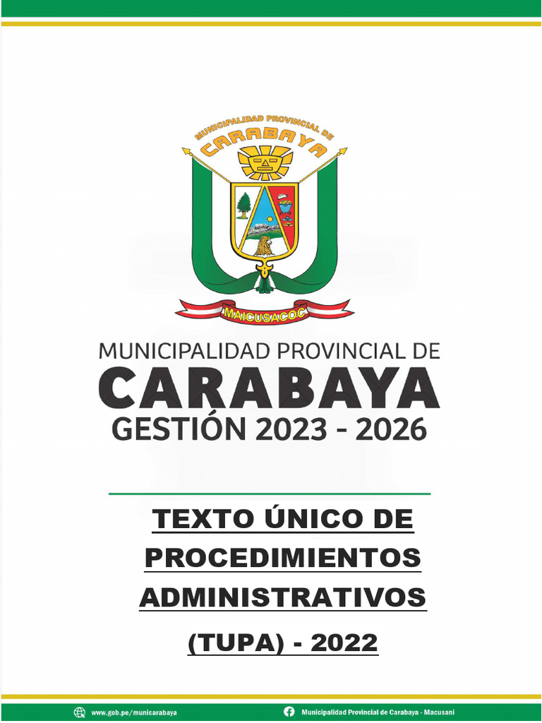 4 Texto Unico de Procedimientos Administrativos Tupa | PDF | Gobierno local | Administración Pública