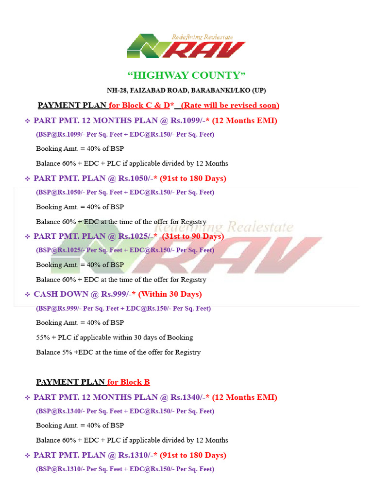Highway County Revised Rate List 25th Dec 2023 | PDF