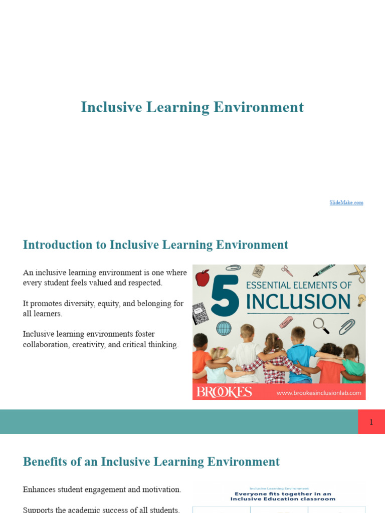 Inclusive Learning Environment | Download Free PDF | Learning | Human ...