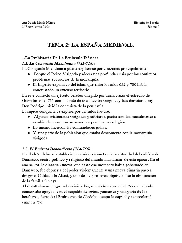 Tema 2 Historia De España Pdf Al Andalus