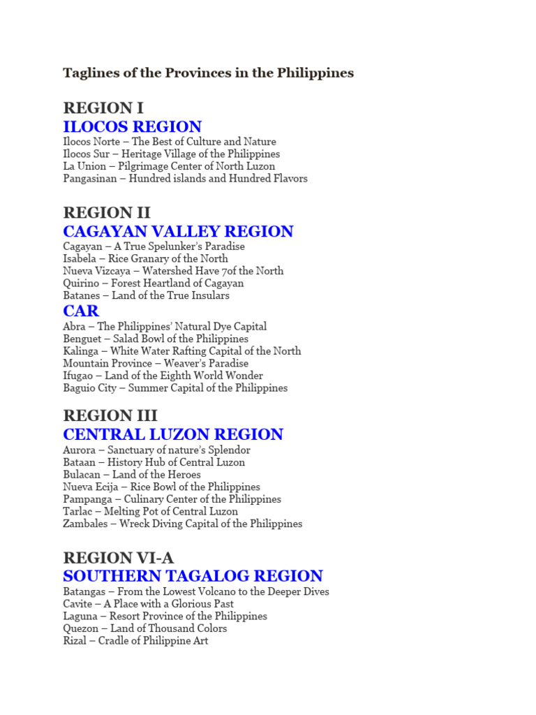 Probinsya Sa Pilipinas | PDF | Luzon | Mindanao