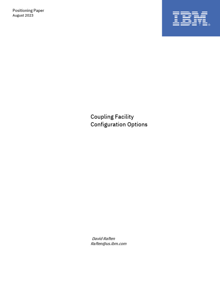 Coupling Facility Configuration Options | PDF | Computing | Computer Architecture