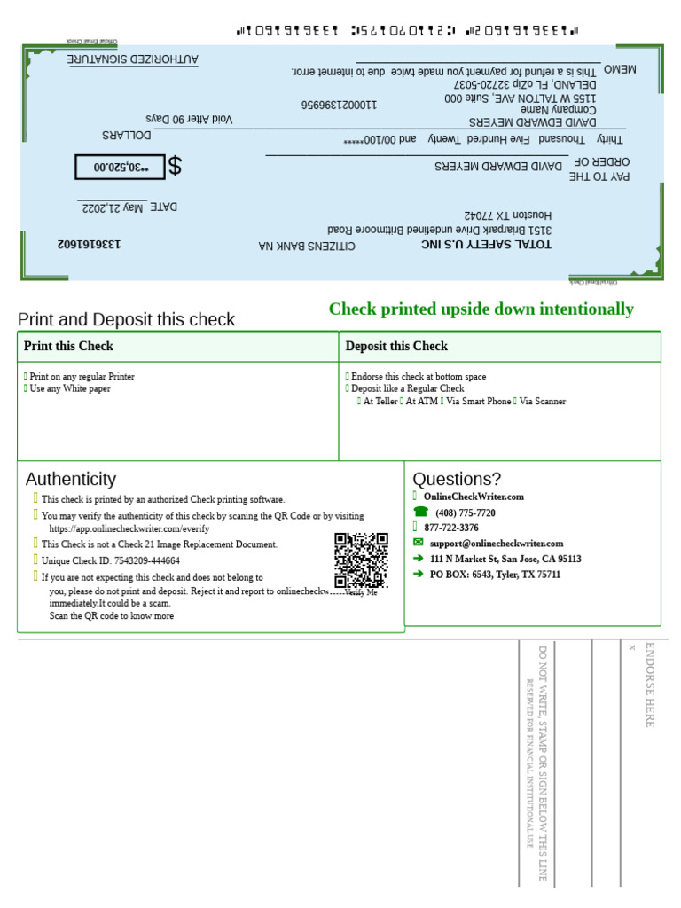 Print and Deposit Your Refund Check | PDF | Image Scanner | Qr Code