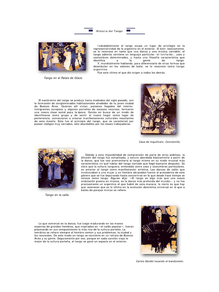 Origen y evolución del tango argentino | PDF | Musica Tango | Musica ...