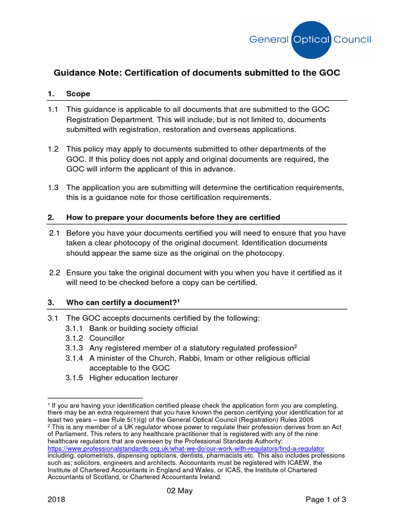 GOC Document Certification Guide | PDF | Accountant | Identity Document
