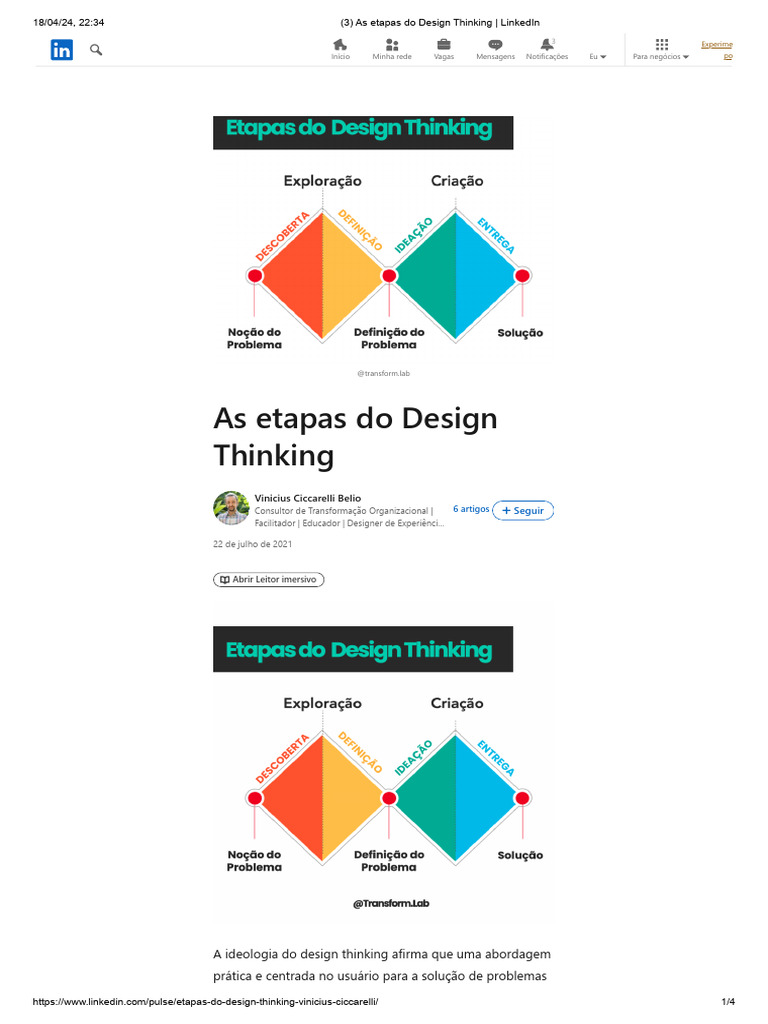 As Etapas Do Design Thinking - LinkedIn | PDF | Arte | Autoajuda