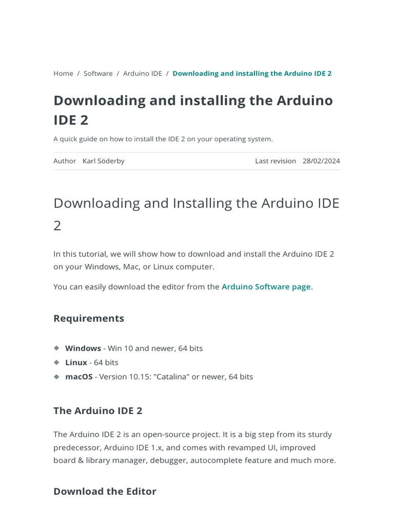 Downloading and Installing The Arduino IDE 2 Arduino Documentation ... Downloading and Installing The Arduino IDE 2 Arduino Documentation ...