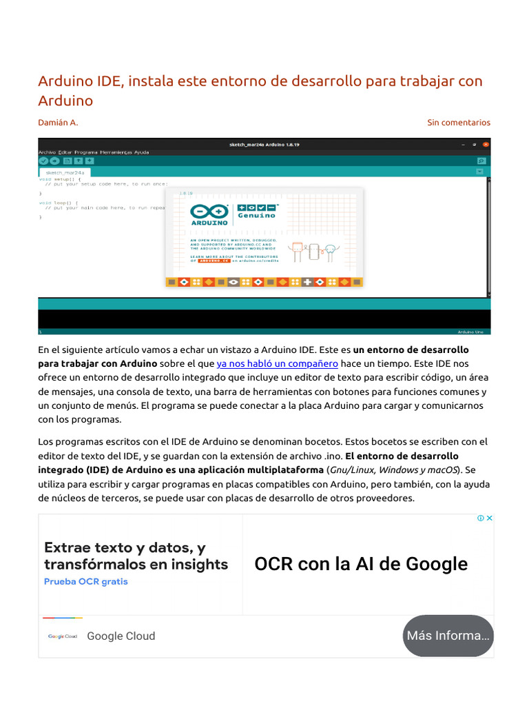 Arduino IDE, Instala Este Entorno de Desarrollo para Trabajar Con ... Arduino IDE, Instala Este Entorno de Desarrollo para Trabajar Con ...