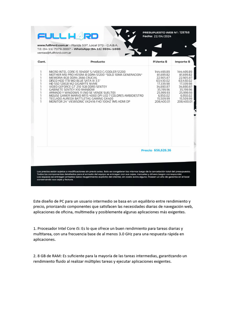 Este diseño de PC para un usuario intermedio se basa en un equilibrio entre rendimiento y precio ...