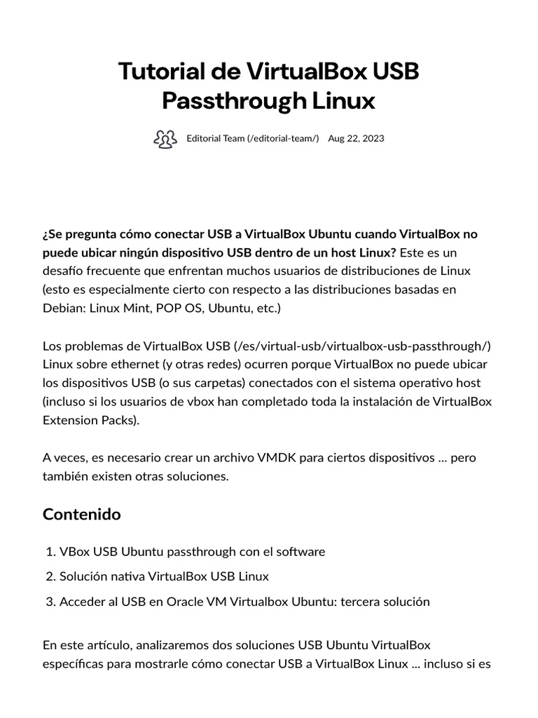 Paso A Través de VBox USB Ubuntu Las 3 Mejores Soluciones | PDF | Distribución de Linux ...