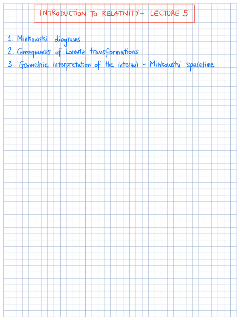 Lecture 5 | PDF | Special Relativity | Spacetime
