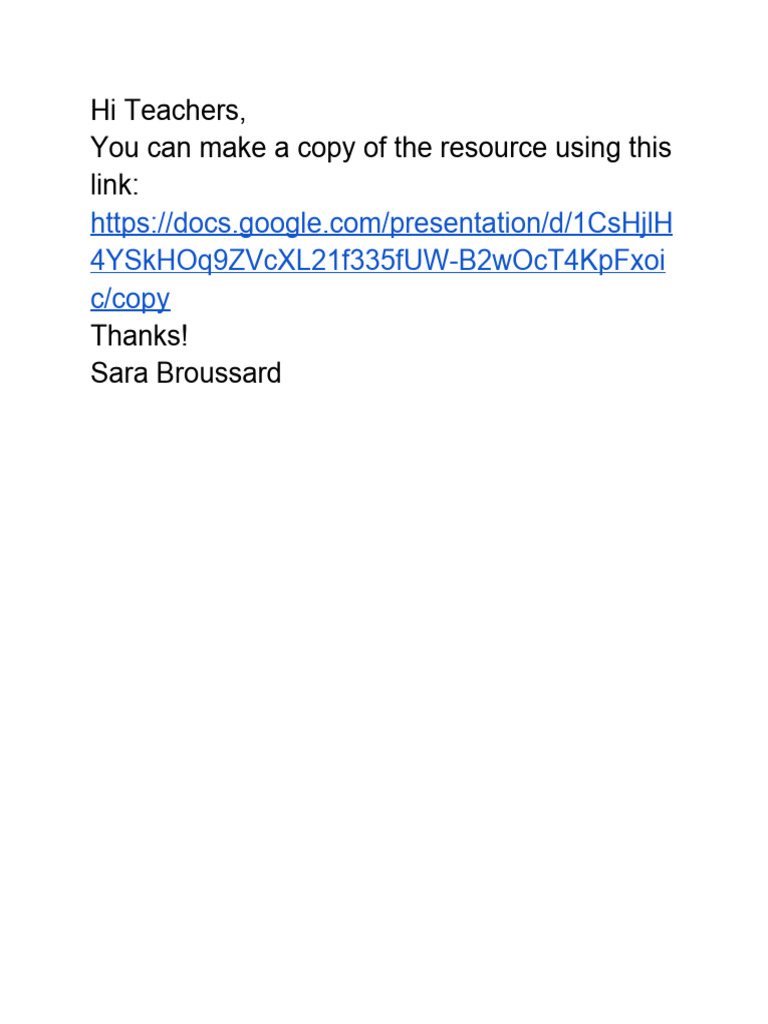 Hi Teachers, You Can Make A Copy of The Resource Using This Link | PDF ...