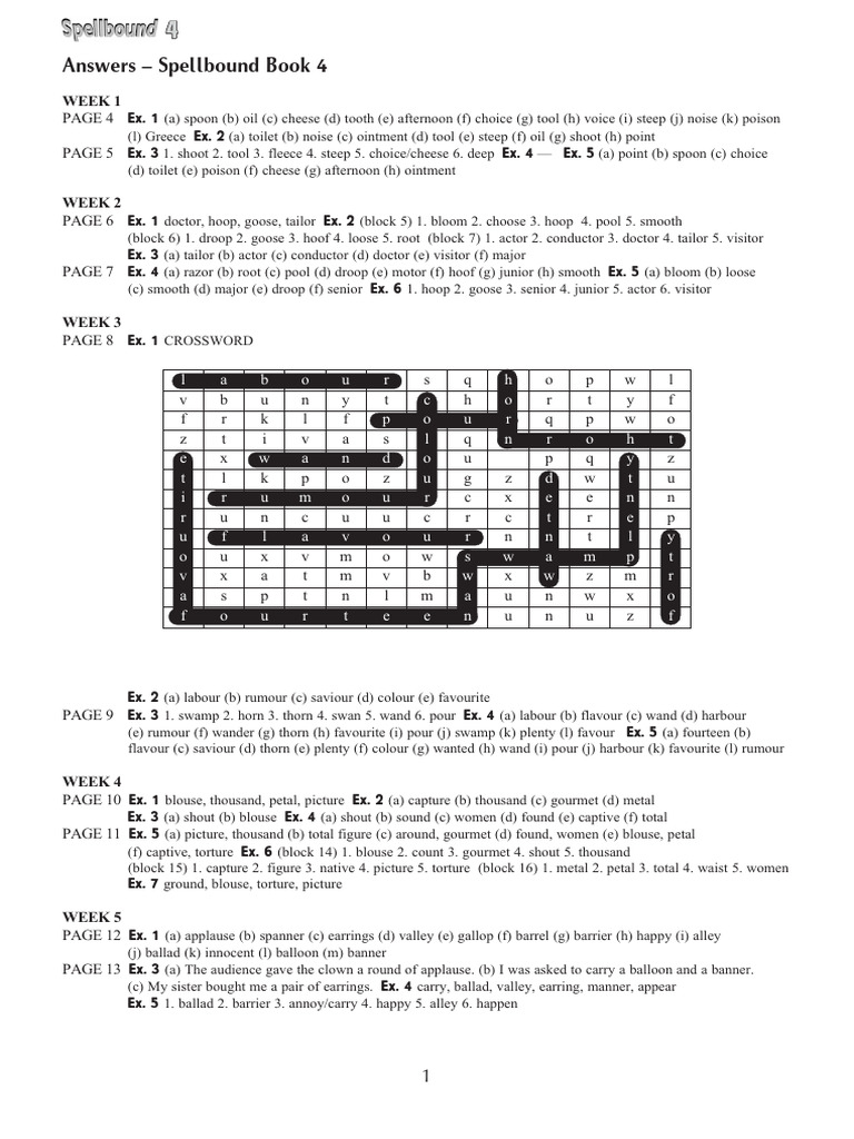 Spellbound 4 Answers | PDF