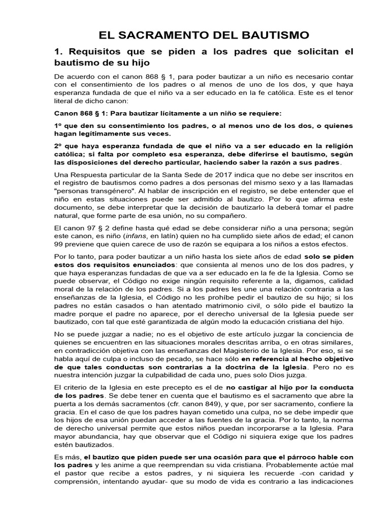 El Bautismo | PDF | Padrino | Bautismo