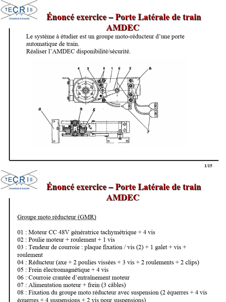 Exercice AMDEC : Porte Latérale Train | PDF | Ingénierie de fiabilité | Véhicules