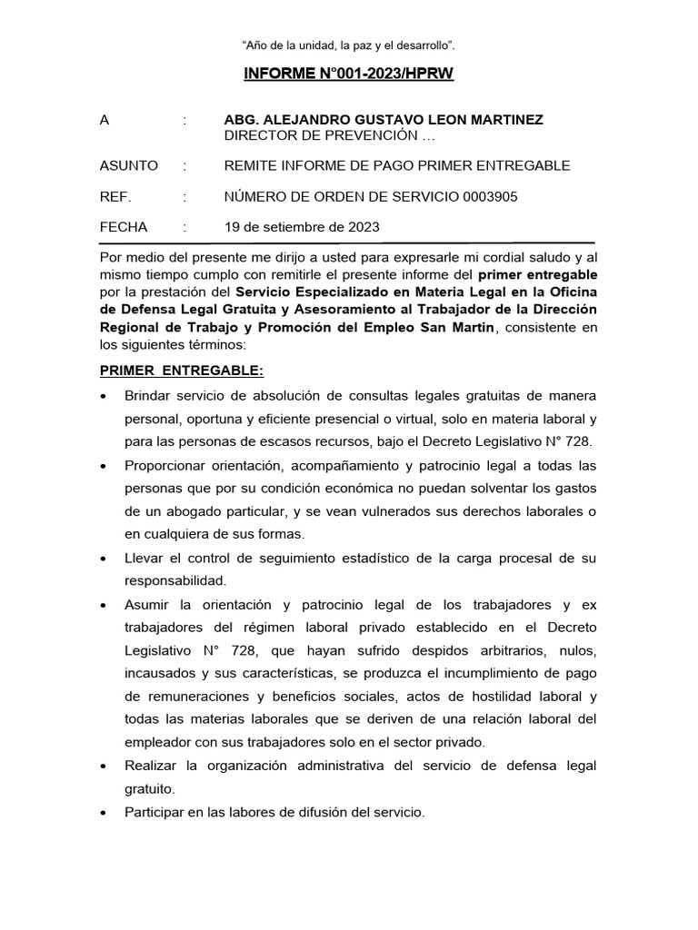 Informe de Actividades | PDF | Derecho laboral | Gobierno