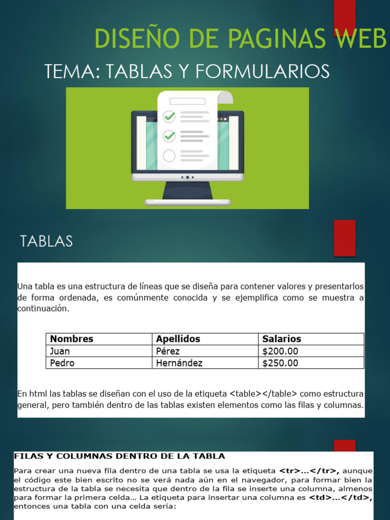 Clase 4 Tablas Formularios | PDF | HTML | Red mundial