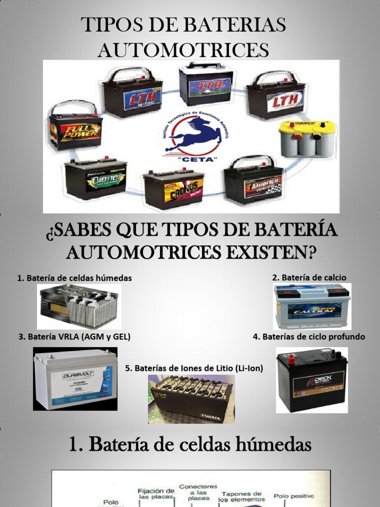 13.2 Tipos de Baterías Automotrices | PDF