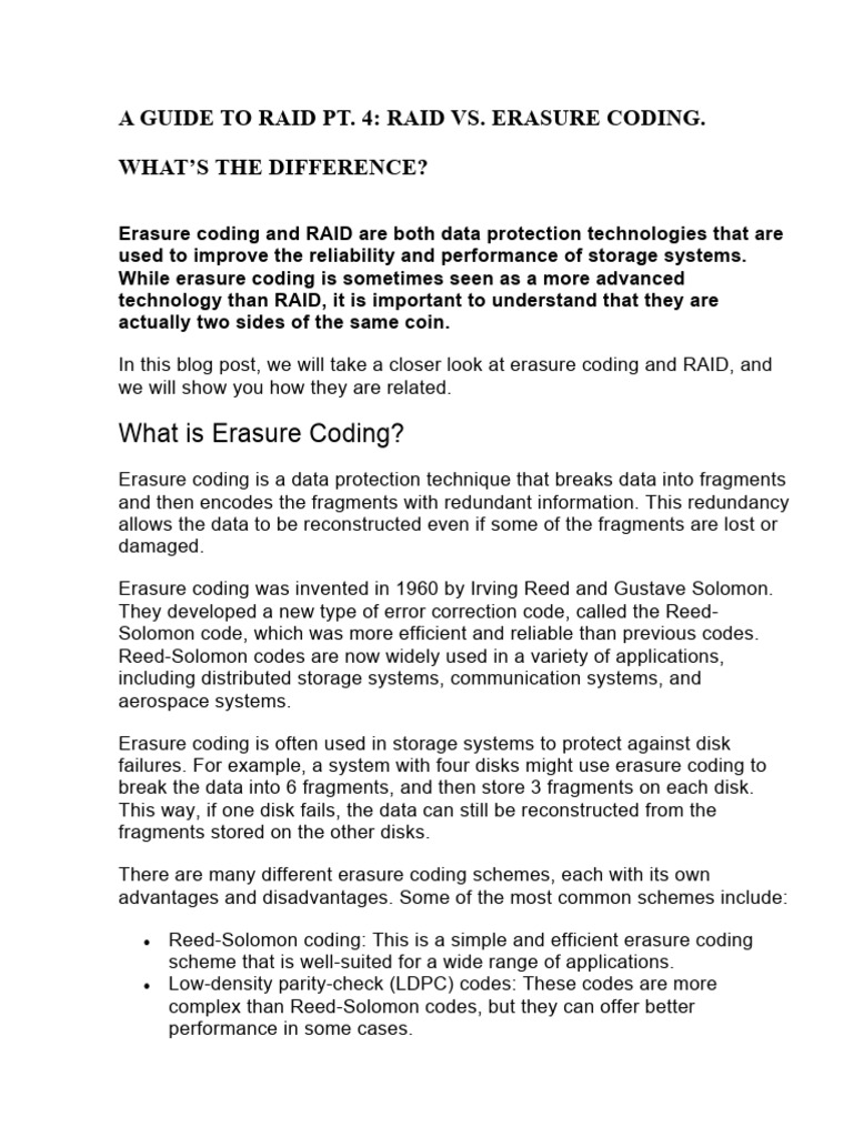 Erasure Coding | PDF | Low Density Parity Check Code | Computer Data