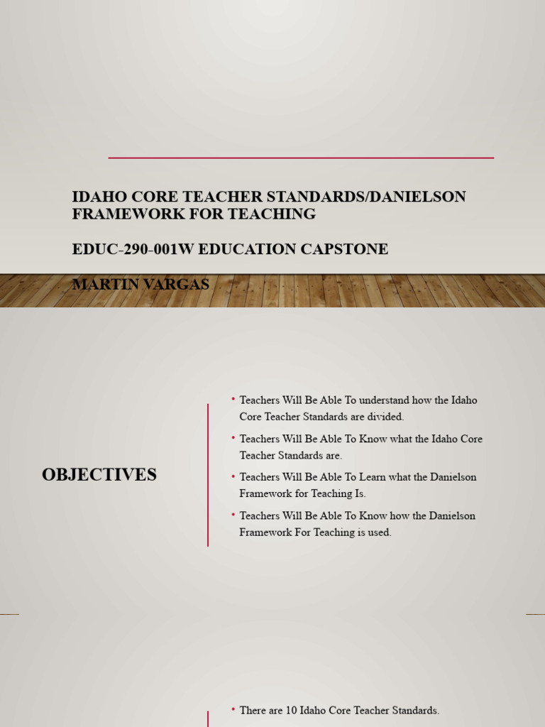 Idaho Teacher Standards & Danielson Framework | PDF | Teachers | Learning