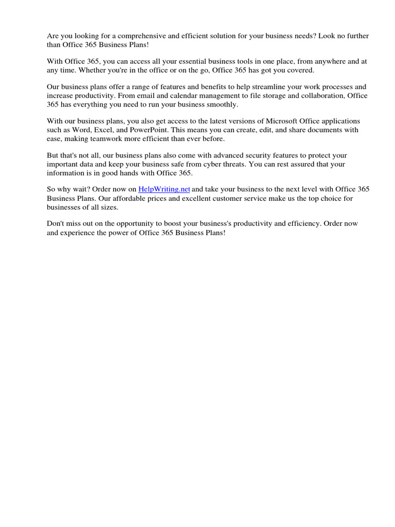 Office 365 Business Plans | Download Free PDF | Microsoft Office ... Office 365 Business Plans | Download Free PDF | Microsoft Office ...