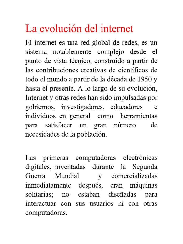 La Evolución Del Internet | PDF