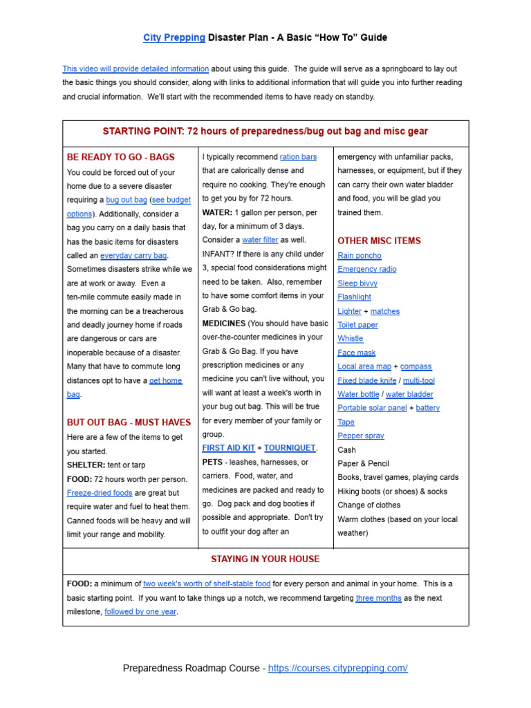 Emergency Disaster Plan - How To Build | PDF
