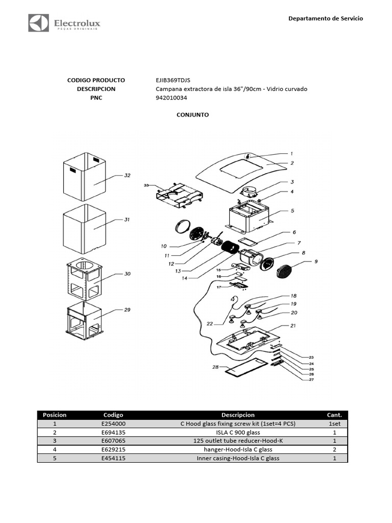 Island Hood Parts Catalog | PDF | Electricity | Electrical Engineering