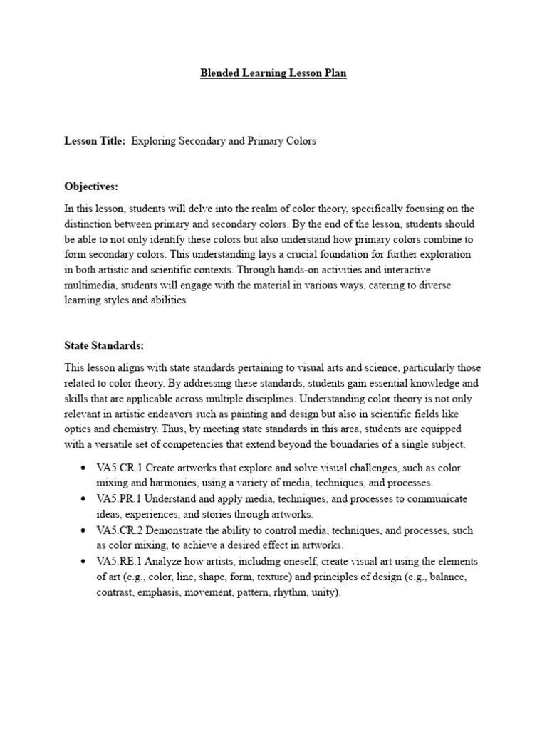 Blended Lesson Plan | PDF | Learning | Differentiated Instruction