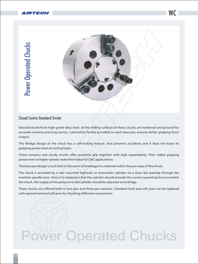 Power Operated Chucks: Closed Centre Standard Stroke | PDF | Mechanical Engineering
