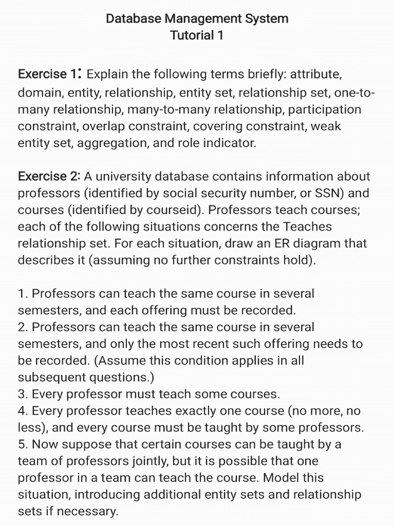 DBMS Tutorial 1 - 240417 - 080342 | PDF