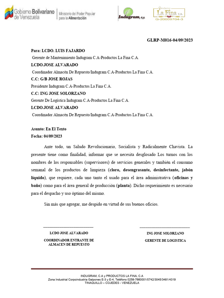 Memos 2023 Mantenimeinto | PDF