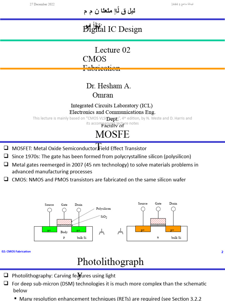 Dic Lec 02 Fabrication v01 | PDF | Semiconductor Device Fabrication | Mosfet