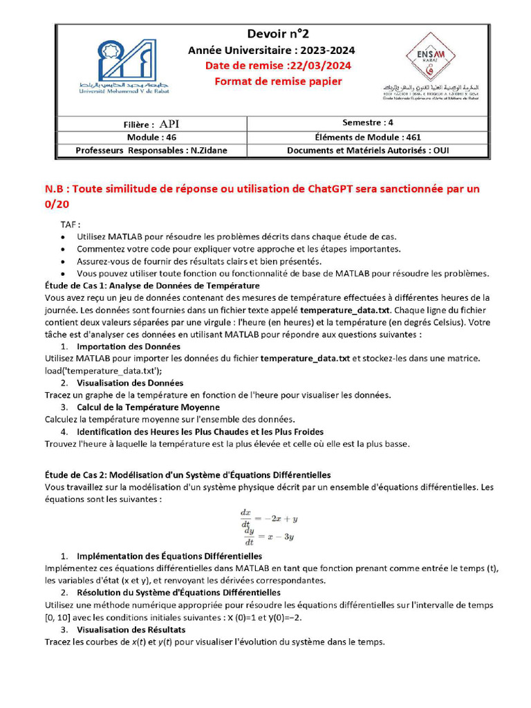 Devoir n2 | PDF