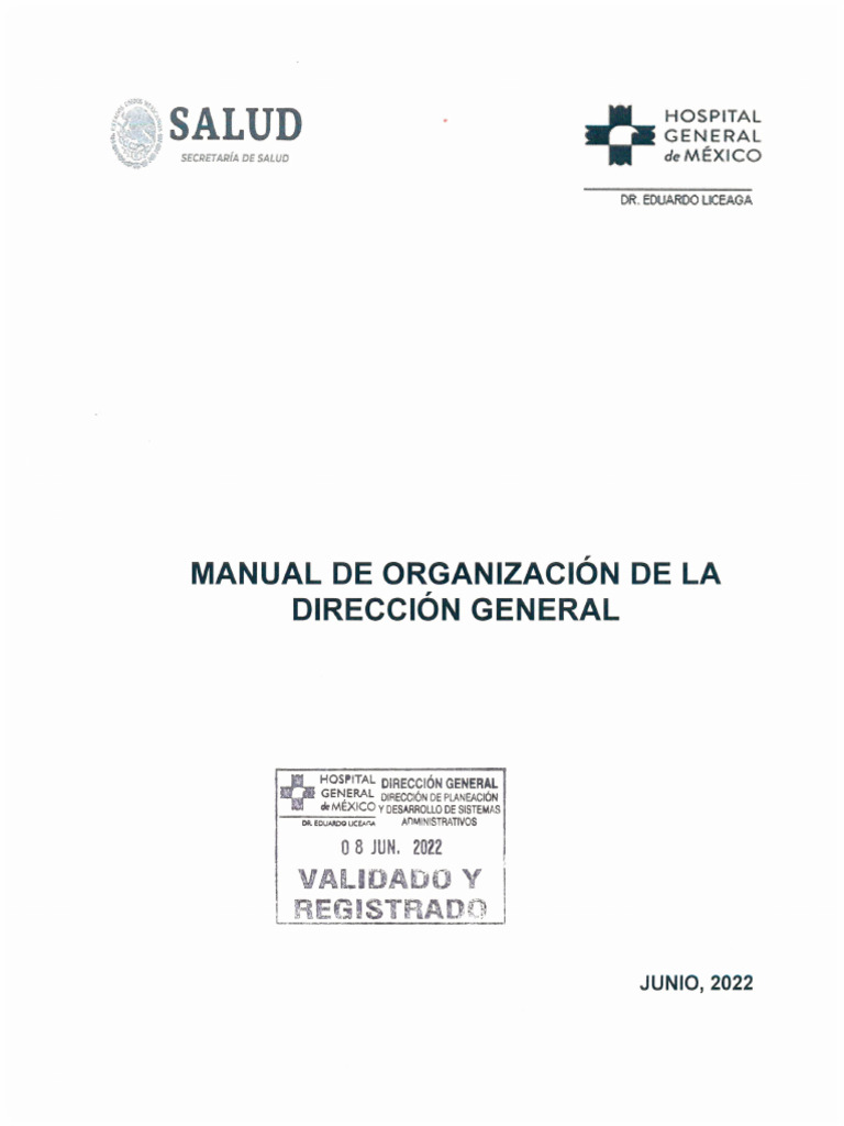 Manual de Organizacion HGM | PDF | Hospital | México