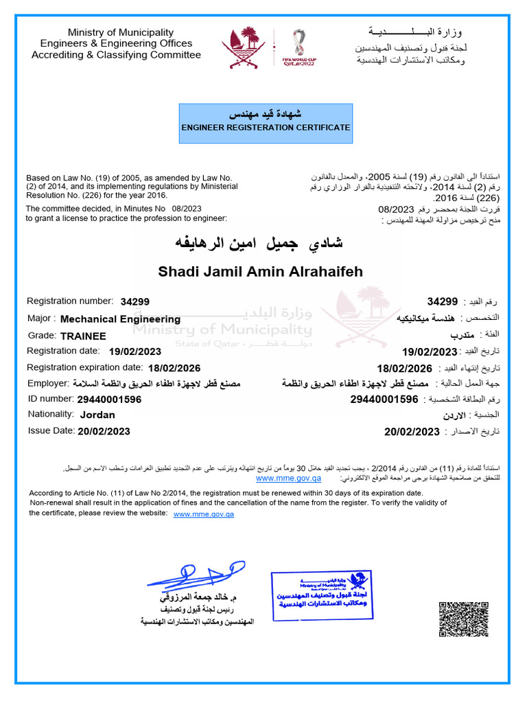 UPDA_MMUP Certificate | PDF | Engineer