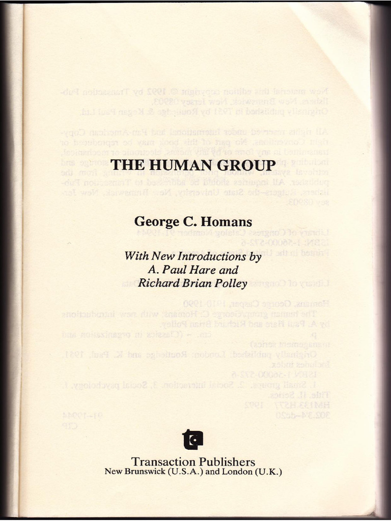 Homans Human Group Cap 7 | PDF