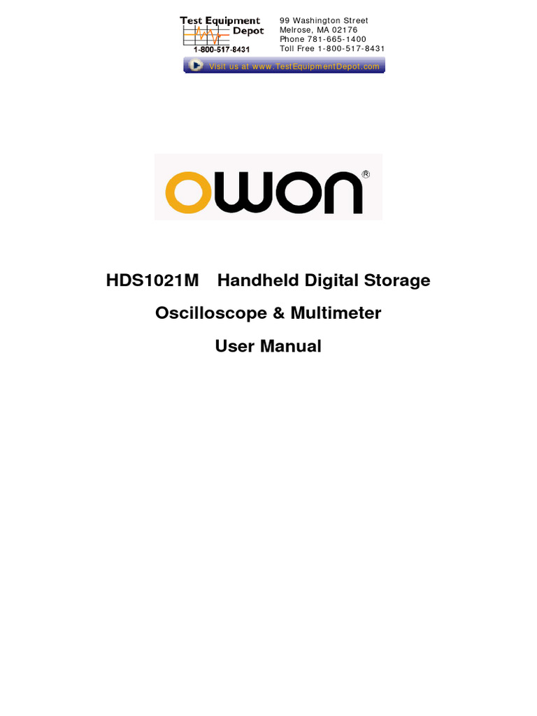 HDS1021M Oscilloscope & Multimeter Manual | PDF | Power Supply ...