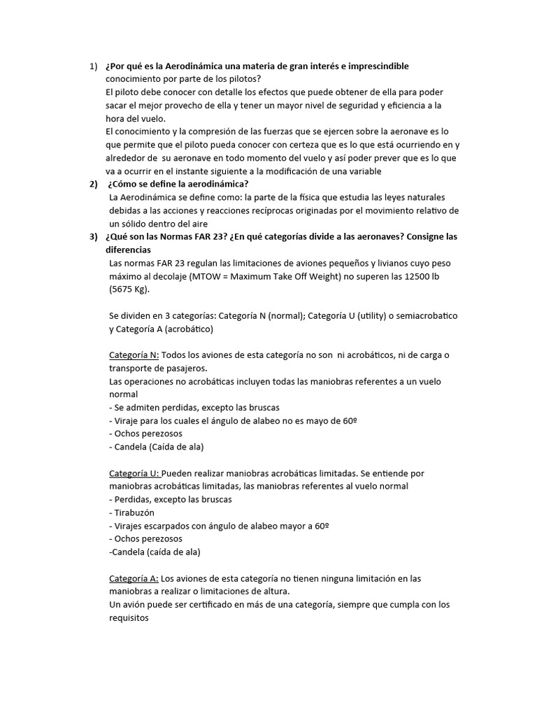 Aerodinamica tp1 | PDF | Levantar (Fuerza) | Avión