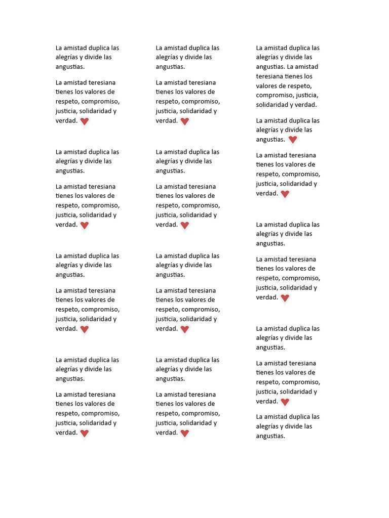 Valores de la amistad teresiana | PDF