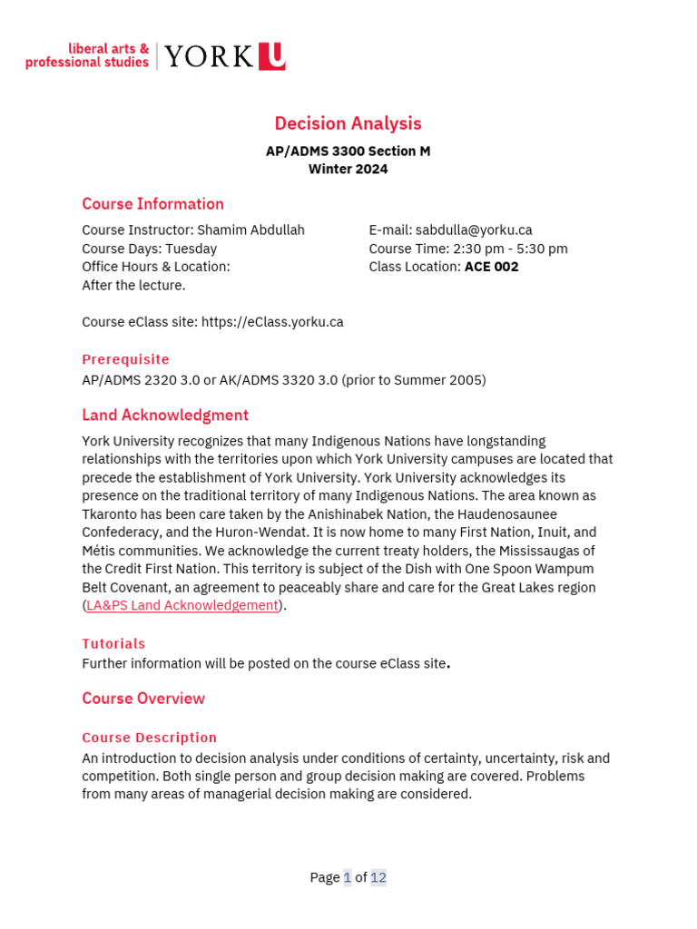 3300 Course Outline | PDF | Academic Dishonesty | Multiple Choice