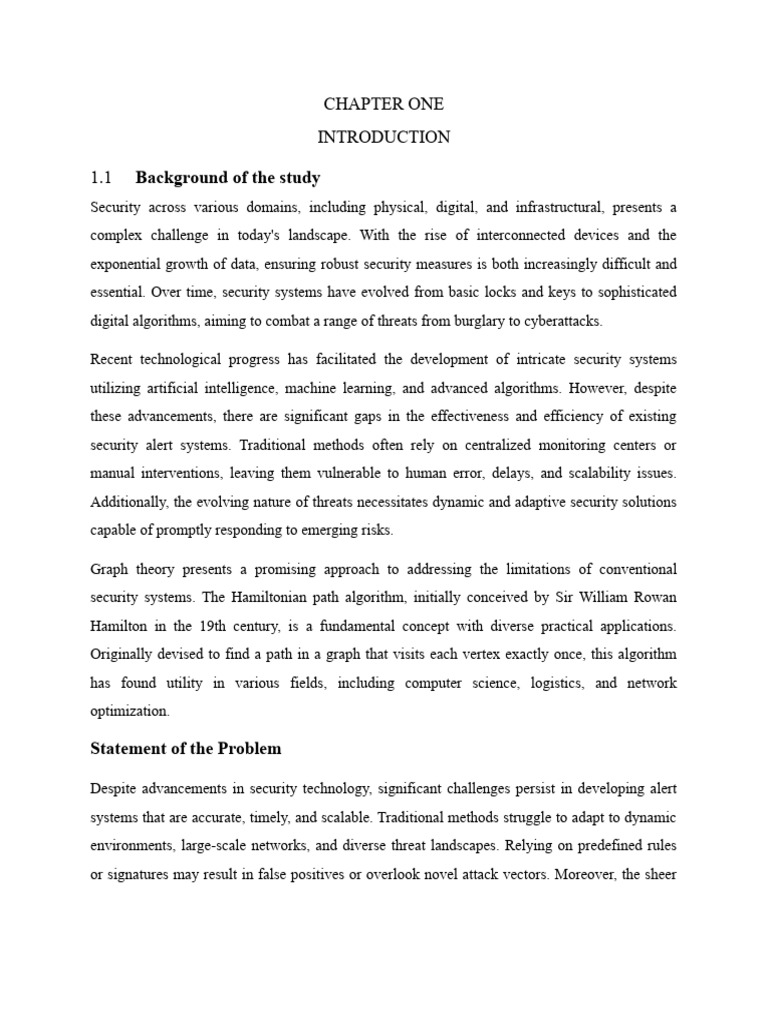 Design and Implementation of A Security Alert System Using Hamiltonian Path Algorithm | PDF ...