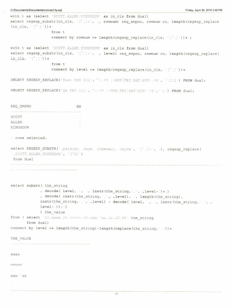 Oracle SQL Interview Qns | PDF