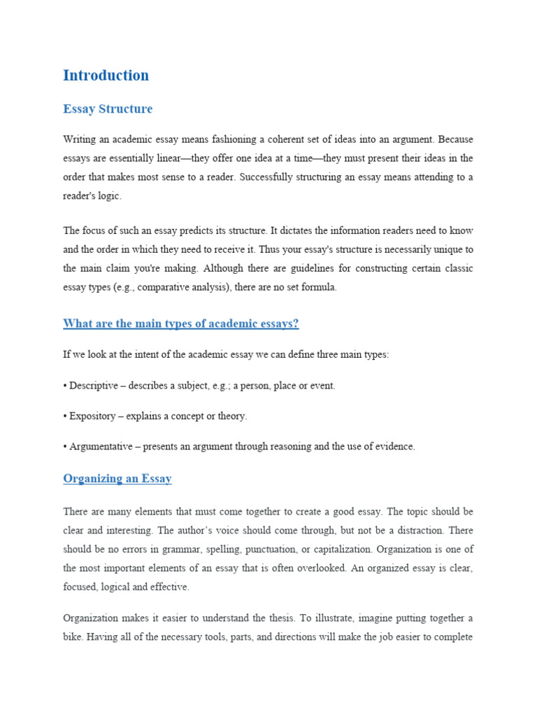 Essay Introduction | PDF | Essays | Human Communication