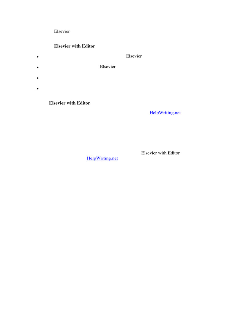 Elsevier With Editor | PDF | Elsevier | Open Access