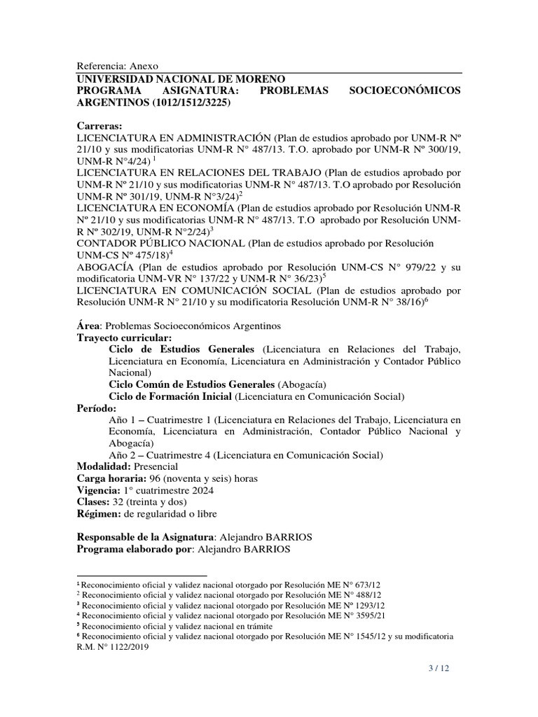 Programa PSA 2024 | PDF | Acumulación de capital | Neoliberalismo